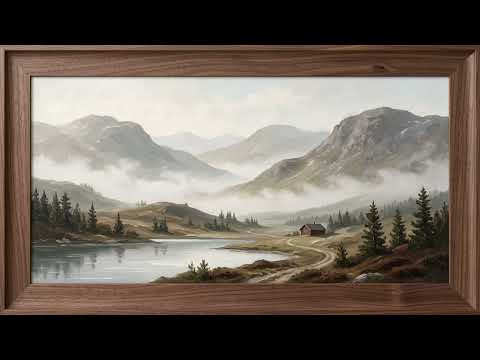 Moody Mountain Lake & Cabin Landscape | 3 Hours 4K TV Frame Art #Landscape #Nature