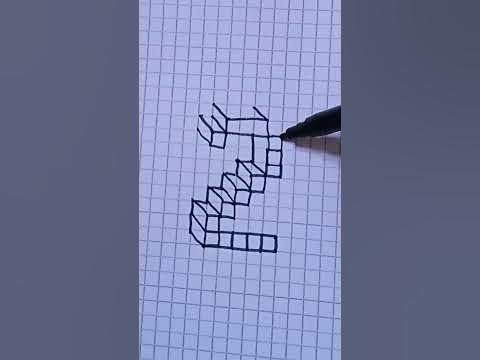 how to draw 3d numbers 2 \ 3d drawing 🤔2️⃣🤩 #shorts #short #trending # ...