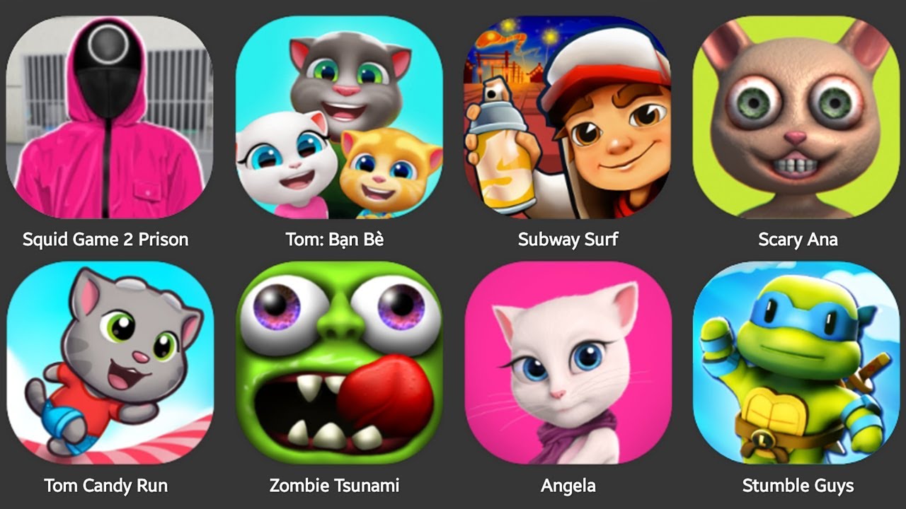 SQUID GAME 2 PRISON,TOM MY FRIEND,SUBWUAY,SCARY ANNA,ZOMBIE TSUNAMI,TOM ...