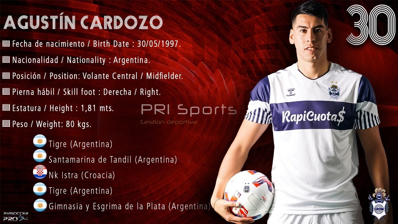 Agustin Cardozo #30 // Mediocampista - Midfielder // Gimnasia y Esgrima ...