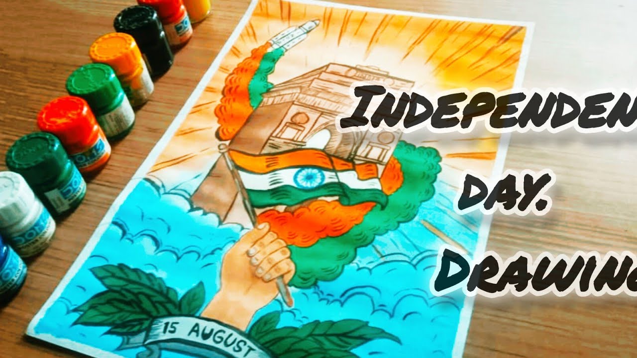 Independence day easy drawing 15 August drawing poster drawing #art ...