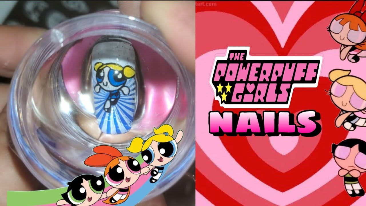 Power Puff Girl Nails / Using GPSTAMPING, CJS, Moyra, Mouteen and Cooi ...
