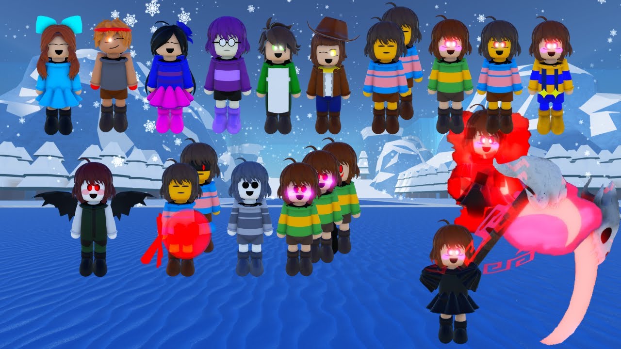 Undertale Final Multiversal World showcase all human characters ft. gfb ...