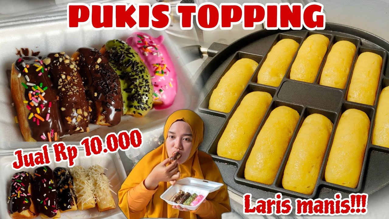 RESEP KUE PUKIS LEMBUT MENUL || PUKIS TOPPING UNTUK IDE JUALAN‼️JUALAN ...