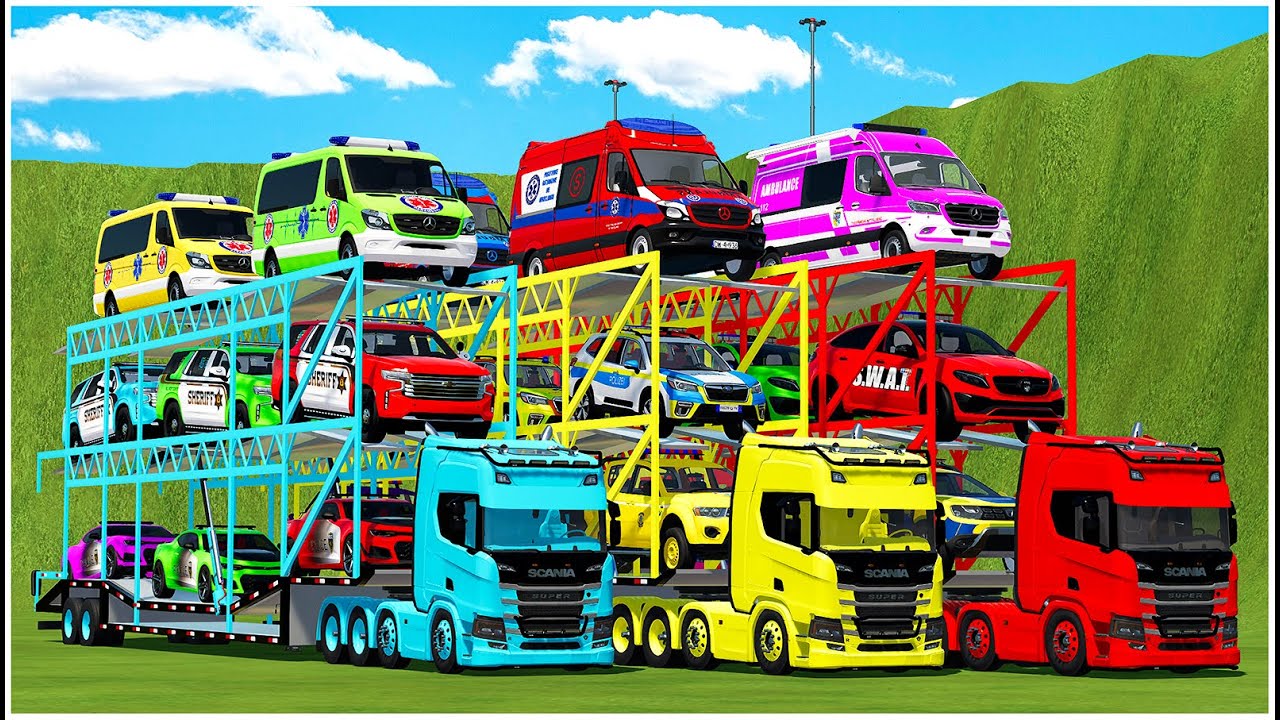 TRANSPORTING PARAMEDIC AMBULANCE, SHERIFF, POLICE, FIRE BRIGADE ...