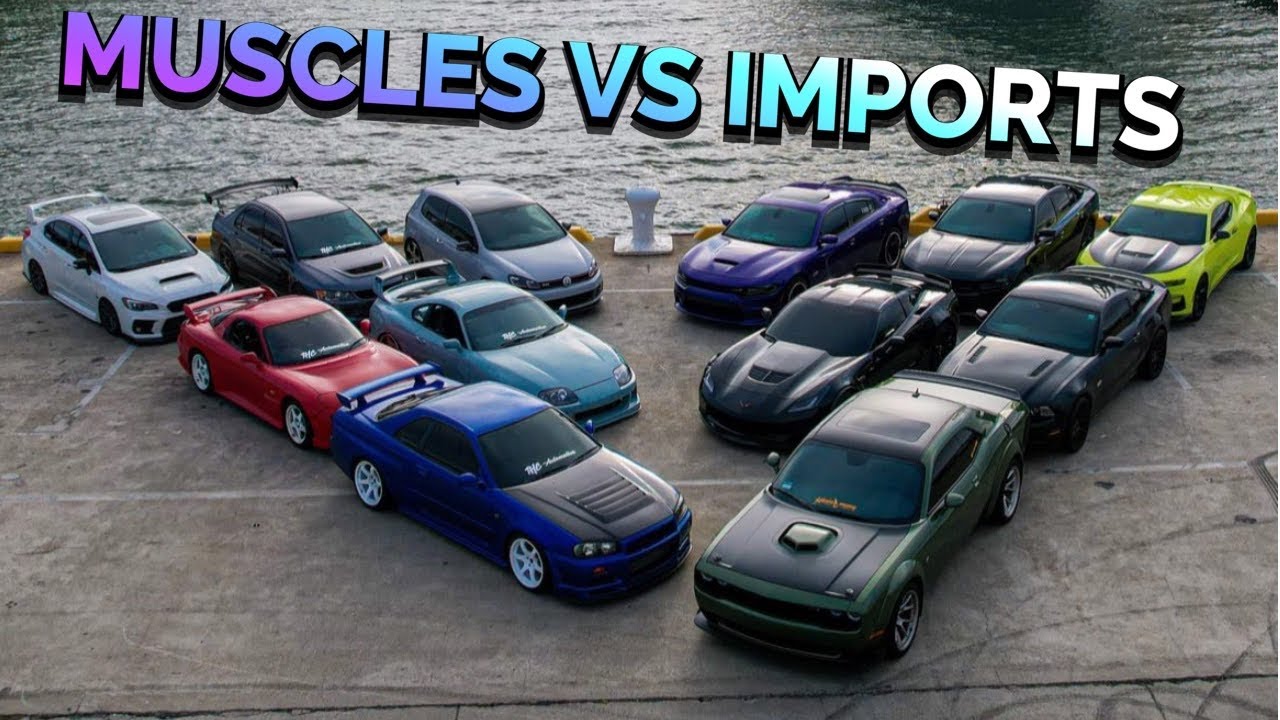 MUSCLE VS IMPORTS CAR SHOW!! *HUGE TURNOUT* - YouTube
