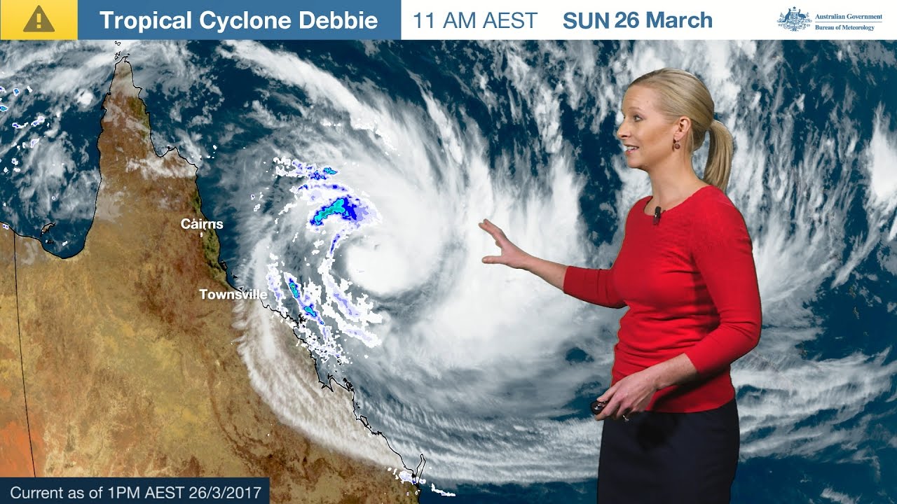 ⚠Weather Update: Category 2 tropical cyclone Debbie, 26 March 2017 ...