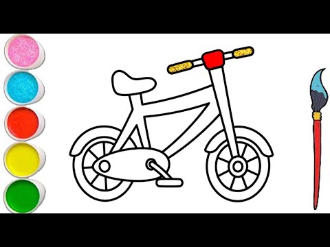 Cycle 🚴 Drawing, Painting and Coloring for kids and toddlers | Draw ...