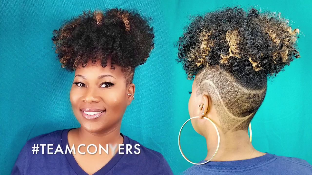 Tapered Cut with Designs and Curly Ponytail - YouTube