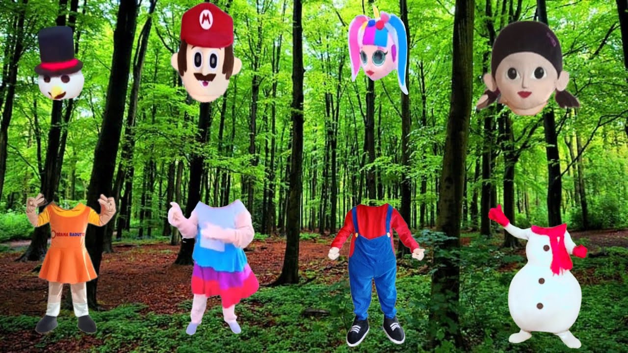 Upin ipin memasangkan kepala badut squid game badut boboiboy | tebak ...