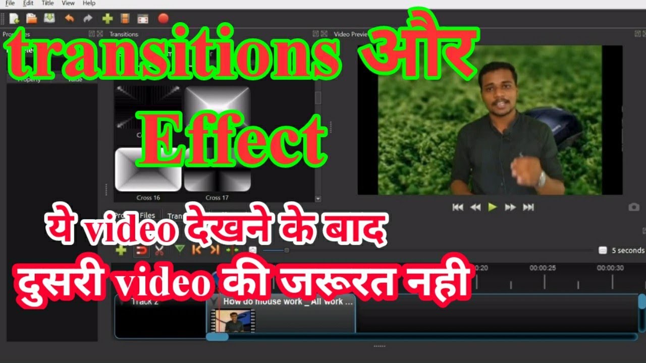 How to use transition and effect in openshot editor || openshot editor ...