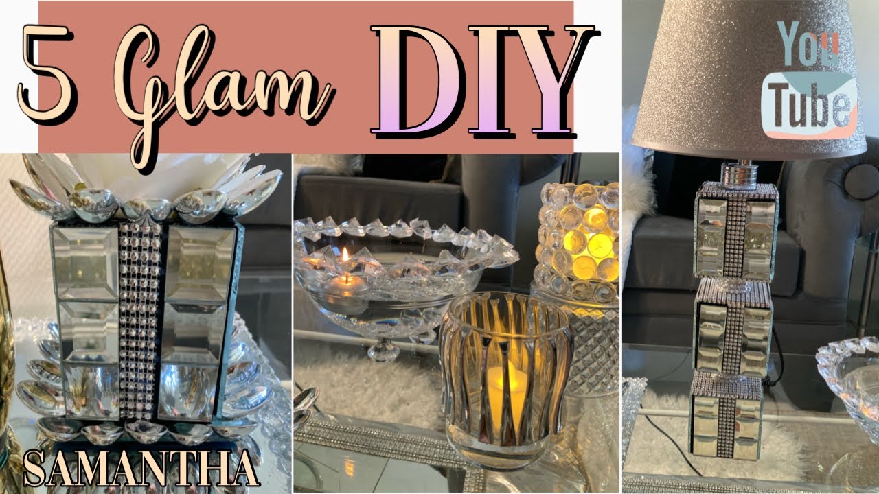 5 New Must See Glam Crystal DIY Decor | HOME Made Table Light - YouTube