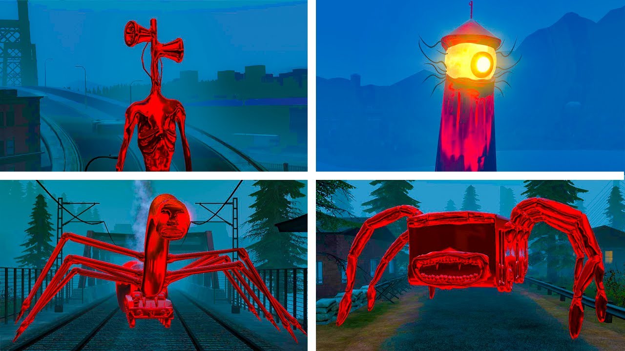 RED BUS EATER, LIGHTHOUSE MONSTER, SCARY THOMAS and SIREN HEAD - YouTube