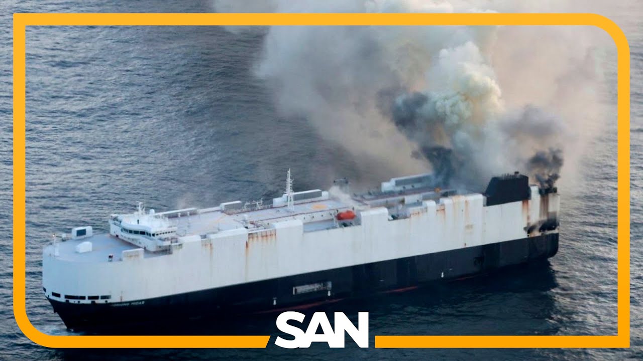 Freighter carrying 3,000 new vehicles sinks weeks after onboard fire ...