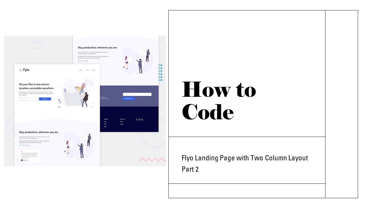 How To Code A Flyo Landing Page With A Two Column Layout Using Reactjs And Scss Part 2 Youtube 5414