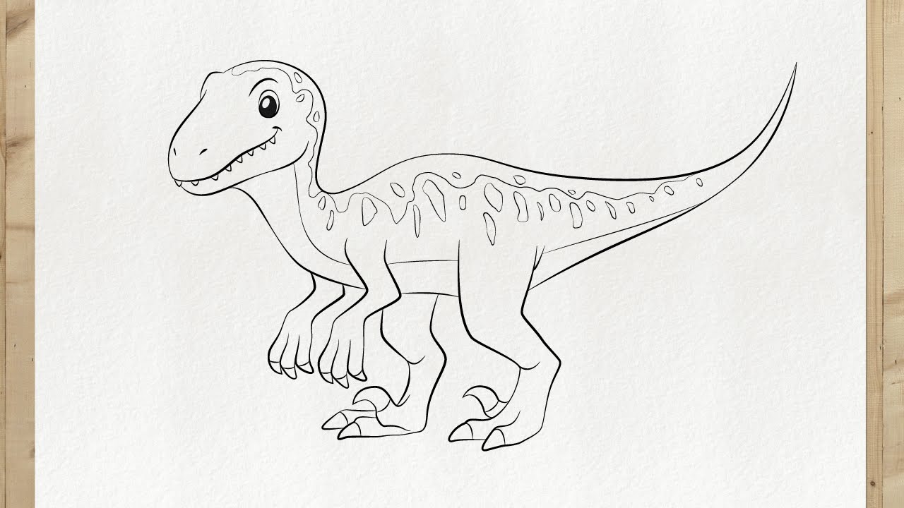 Dibujo De Velociraptor Facil