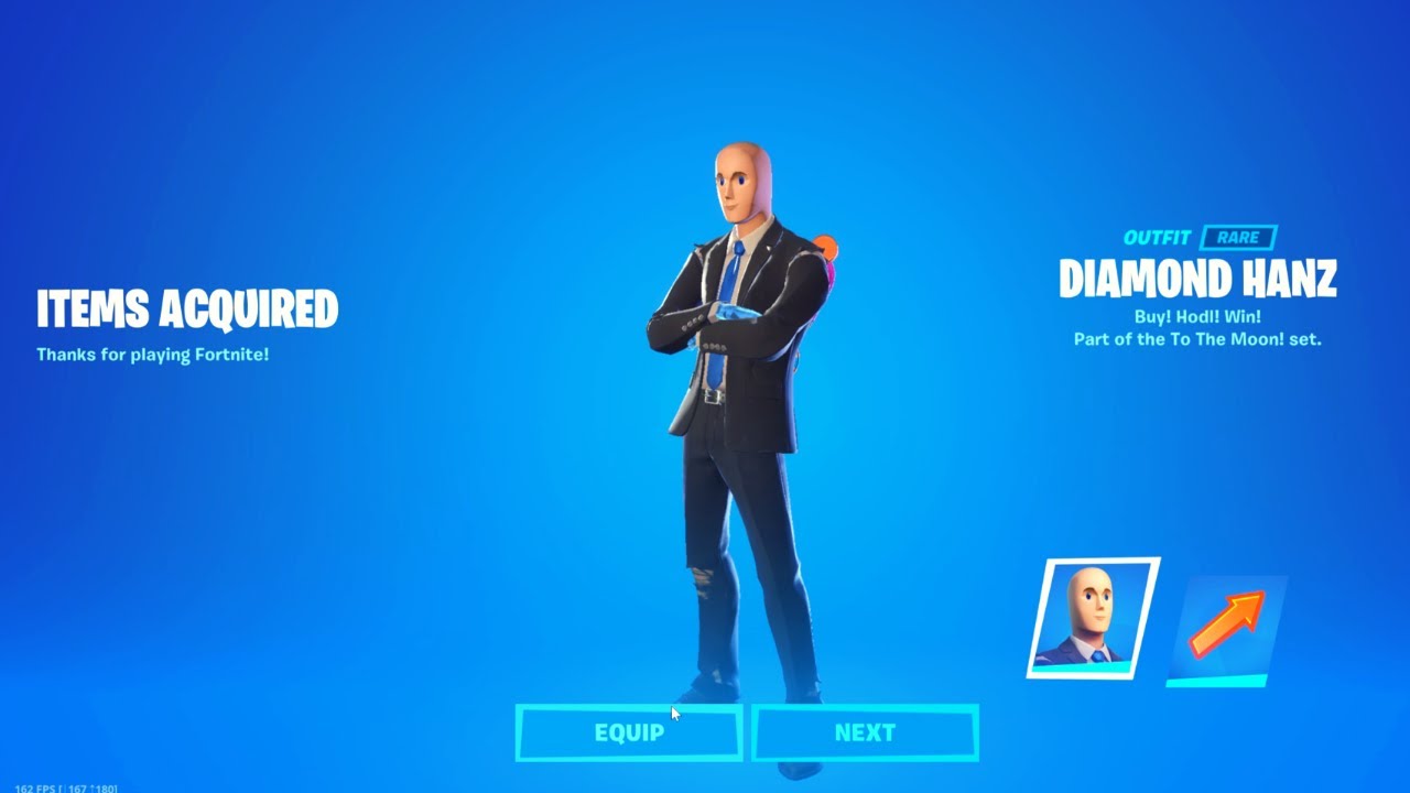 Fortnite STONKS Skin Gameplay! New Fortnite Diamond Hanz Skin / Gains ...