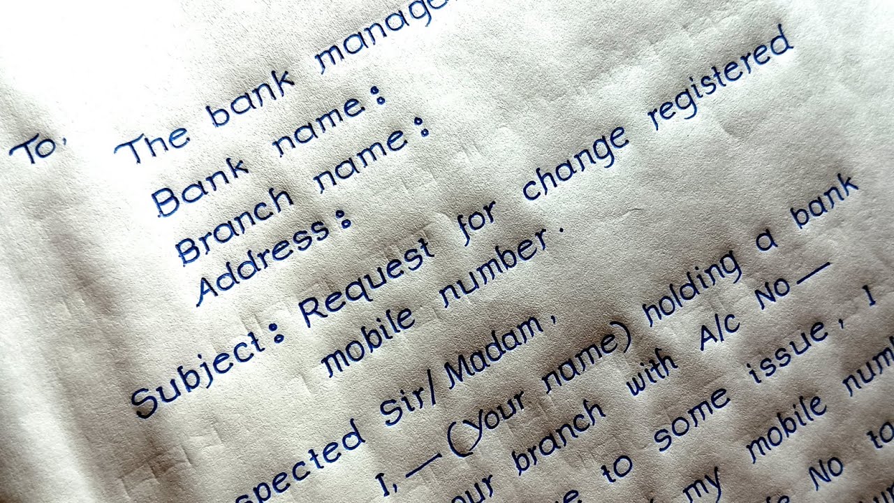 Application To Bank Manager To Change Mobile Number || Bank Application ...