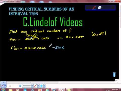 AP Calculus AB Finding Critical Values on an Interval TRIG - YouTube