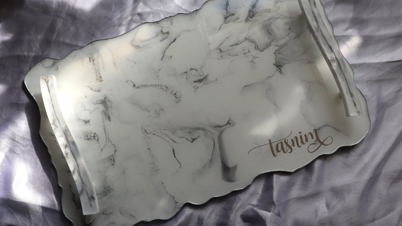 DIY RESIN: How to make a MARBLE EFFECT RESIN TRAY! - YouTube