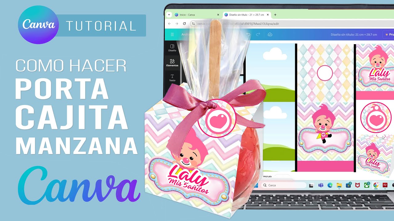 Como hacer PORTA CAJITA para MANZANAS DULCERAS CUMPLEANOS INFANTILES ...