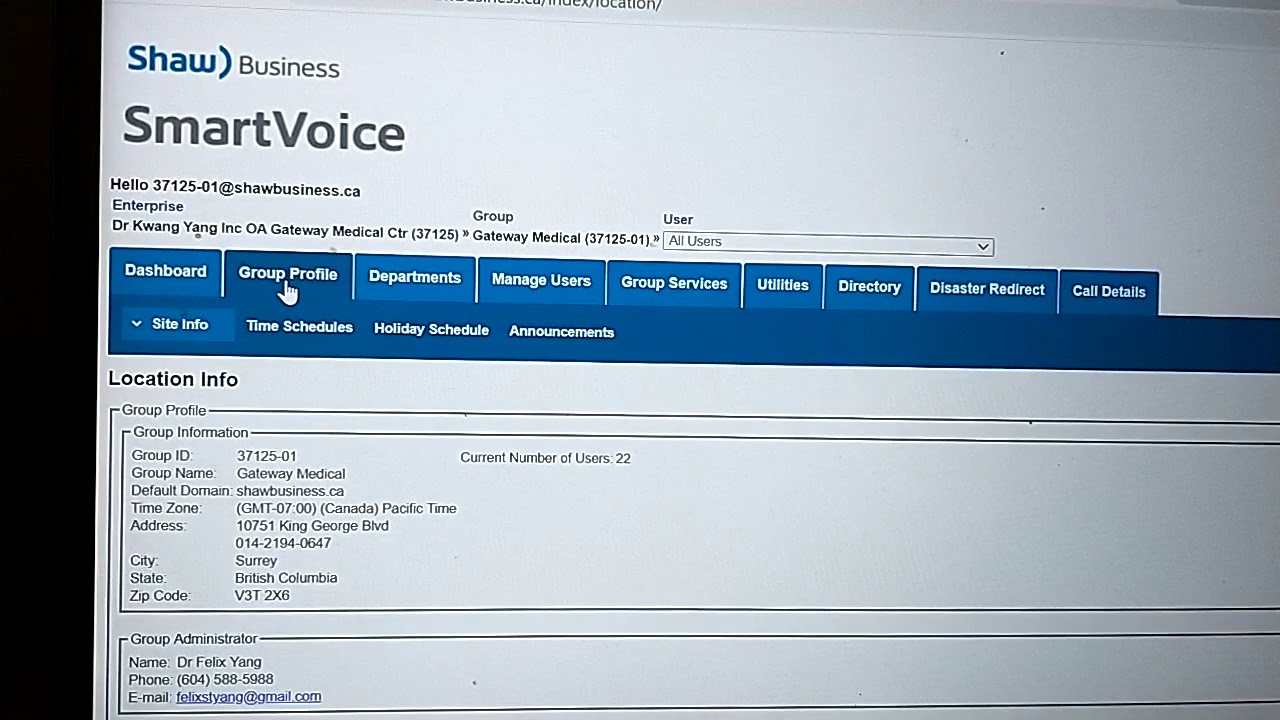 How to Shaw smartvoice autoattendant message change - YouTube