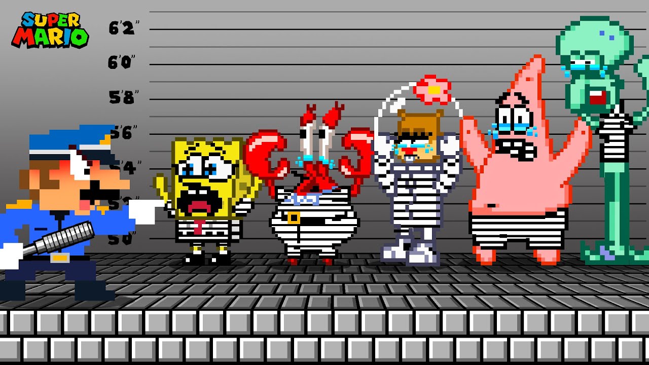 Mario Locked Team SPONGEBOB in Mario's Prison | Game Animation - YouTube