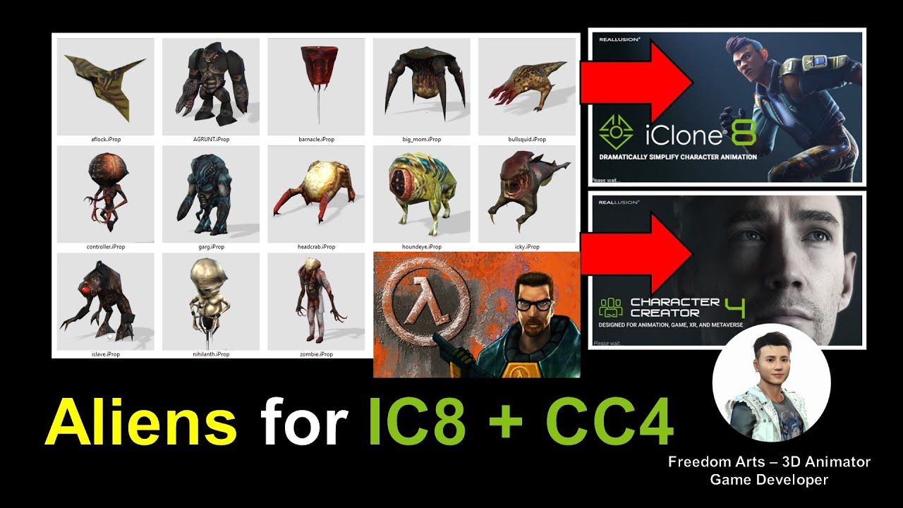 Old School Alien Pack 01 for Character Creator 4 and iClone 8 - YouTube