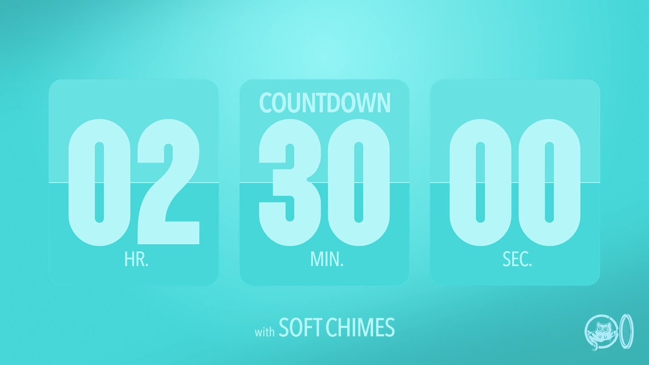 2.5 Hours【150 Min】Countdown Flip Clock Timer | Soft Chime 😺🙀😻 - YouTube