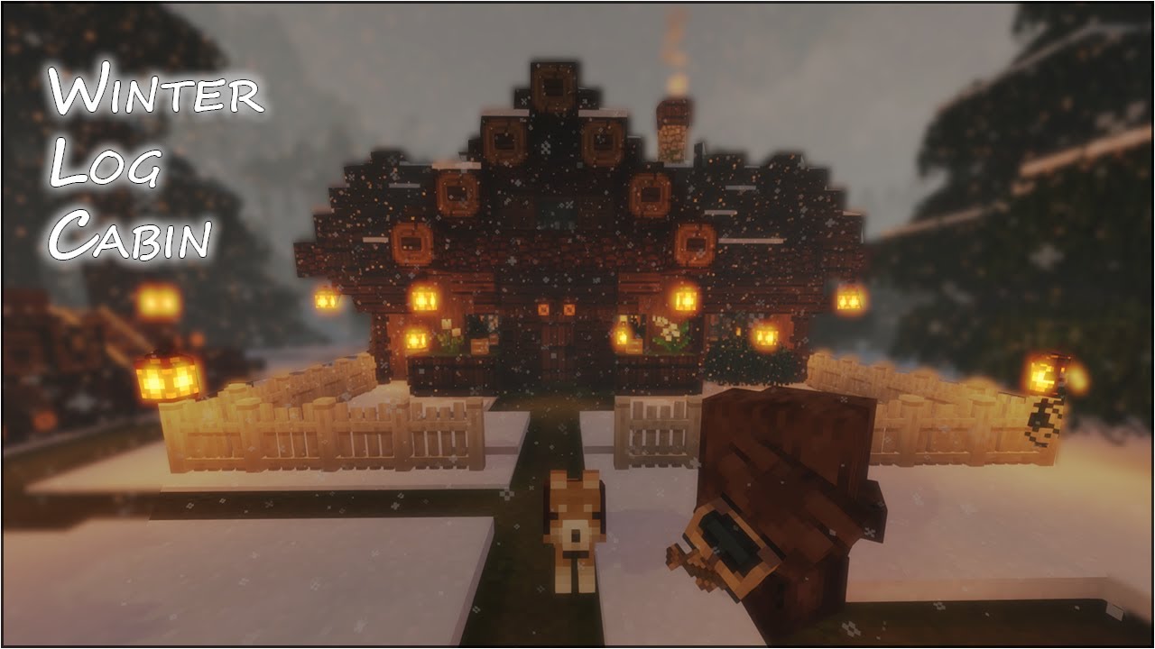 Minecraft: Winter Log Cabin | TUTORIAL - YouTube