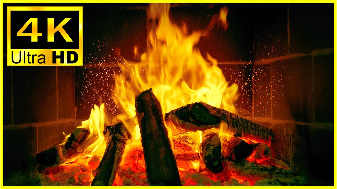 🔥 4K ULTRA HD Beautiful Fireplace & Crackling Fire Sounds 10 HOURS with ...