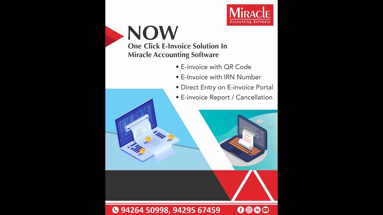 One Click E Invoice in Miracle Accounting Software - YouTube