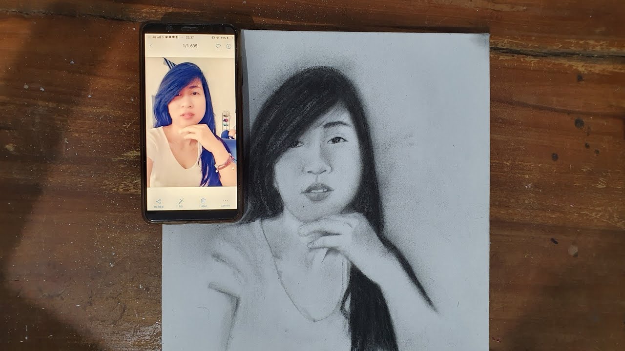 Tutorial Draw a Face with Charcoal Pencil / Portrait Sketch / For ...