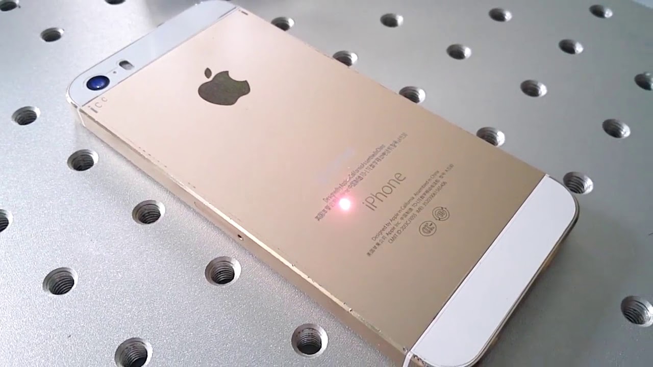 iphone case marking by fiber laser marking machine - YouTube