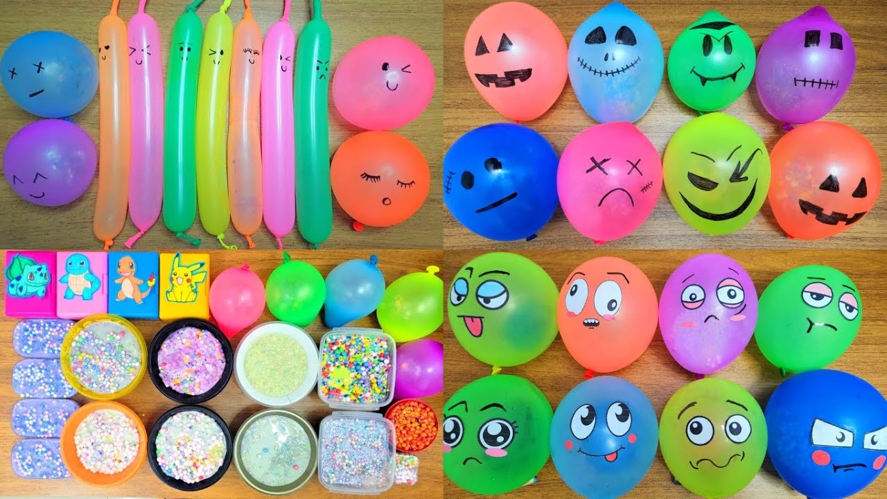 Bursting colored balloons with slime and colored sprinkles #exploding # ...