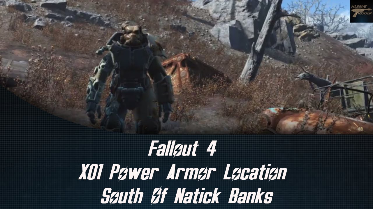 Fallout 4 X01 Power Armor Location South Of Natick Banks - YouTube