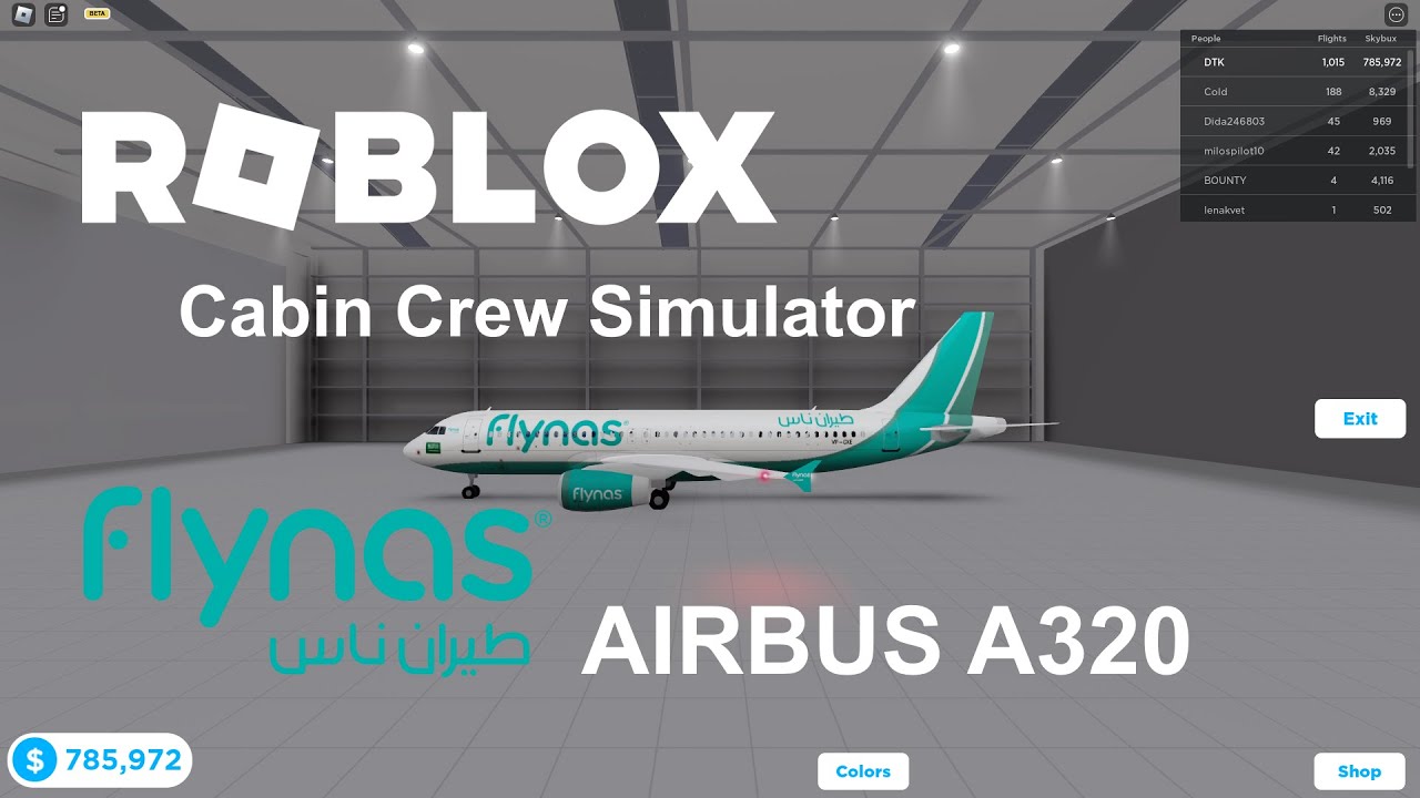 Roblox Cabin Crew Simulator Flynas A320 RBX-SEA - YouTube