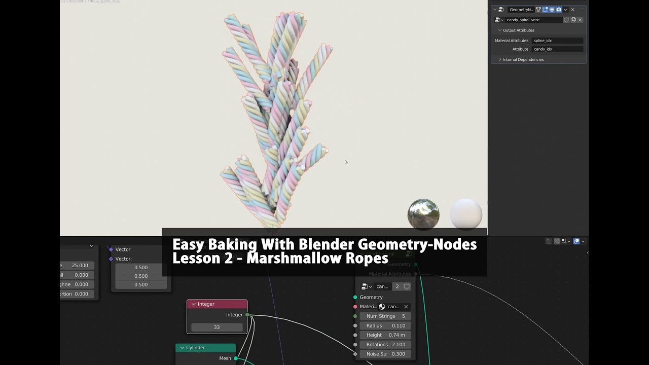 Procedural Marshmallow Ropes in Blender Geometry Nodes - YouTube