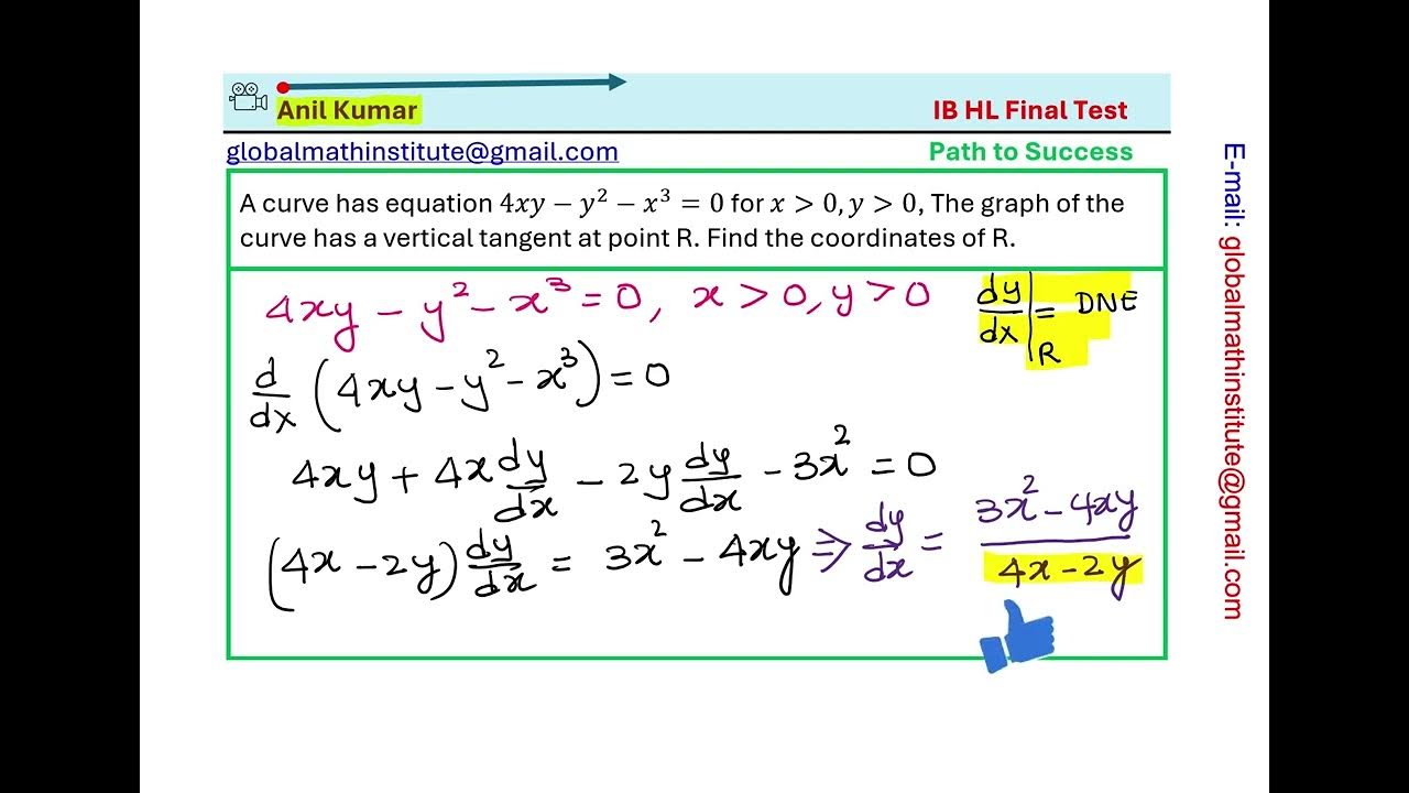 Implicit Differentiation Find the Point on the curve with Vertical ...
