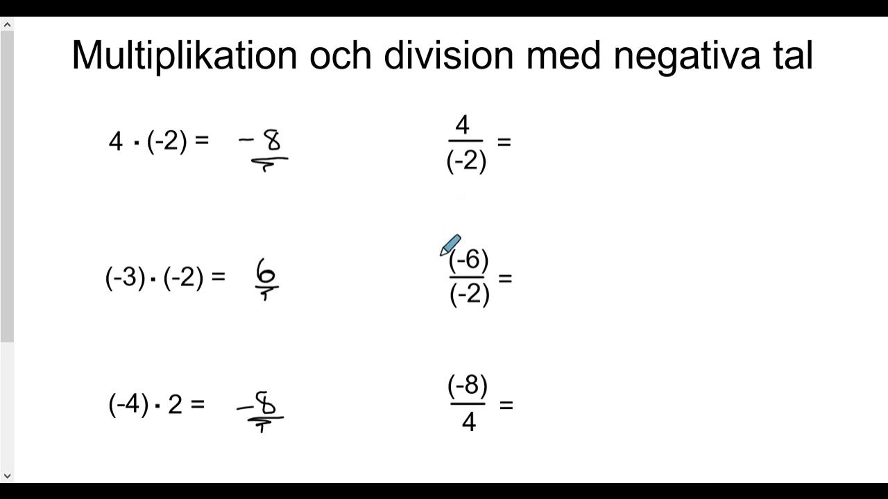 Matematik 2b: Repetition av negativa tal och prioriteringsregler - YouTube