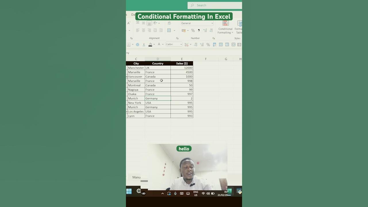 Conditional formatting in excel #data #finance #exceltips #spreadsheet #microsoftexcel #shorts ...