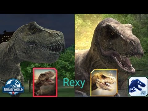 REXY VS REXY WHICH IS BEST REXY IN JURASSIC WORLD THE GAME & JURASSIC ...
