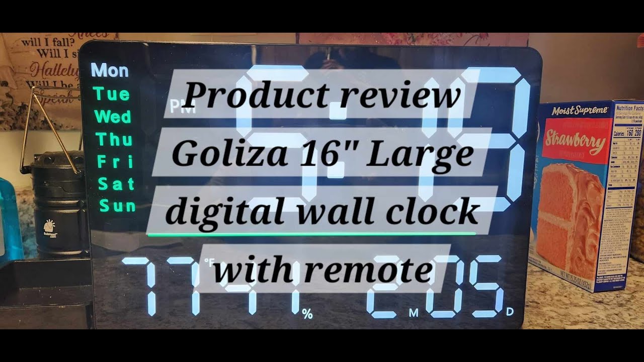 Product review GOLOZA 16" Large Digital Wall Clock with Remote Control ...