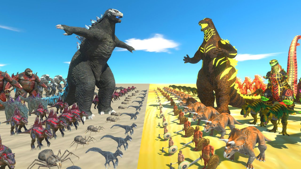 Grimm Godzilla + Dark Team VS Yellow Heisei Godzilla + Yellow Team ...