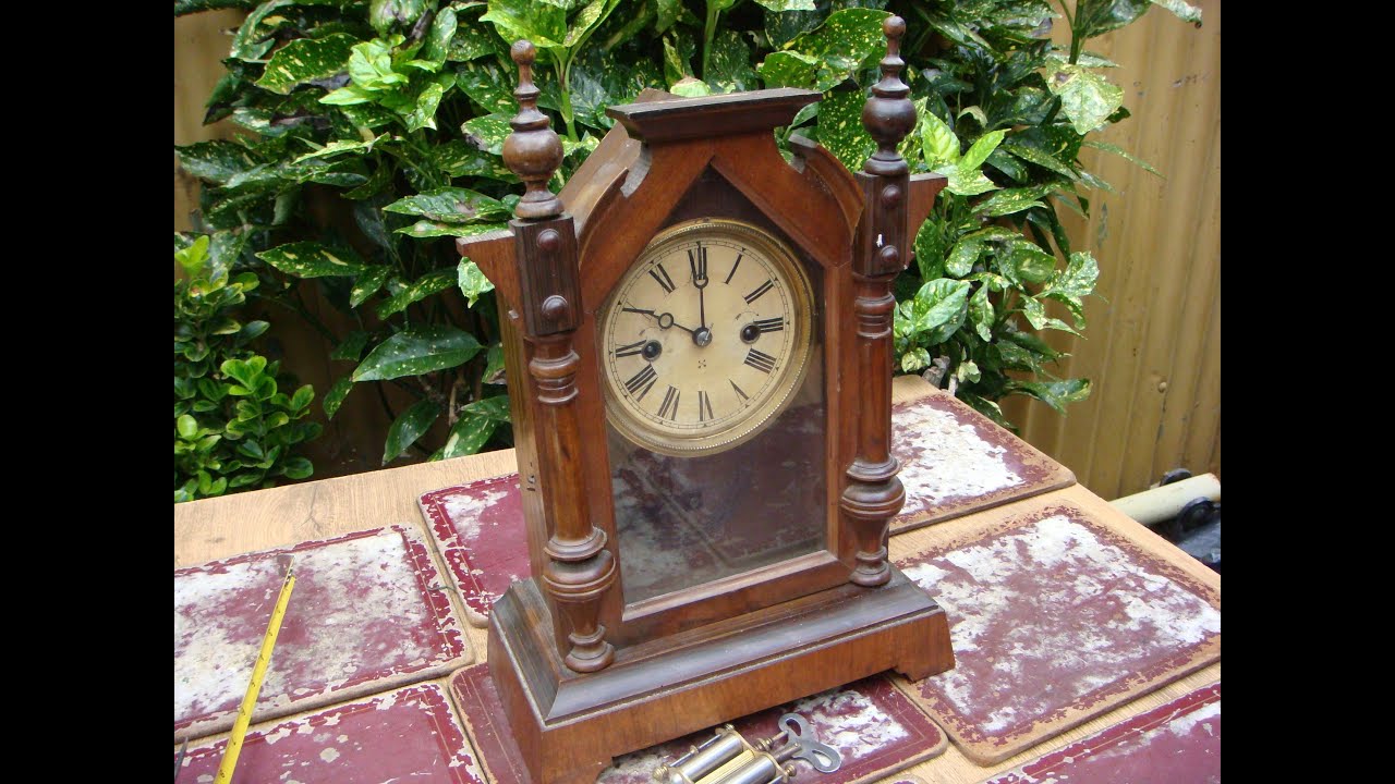 Vintage Old Antique H A C Germany One Day Strike Mantle Clock See Video ...