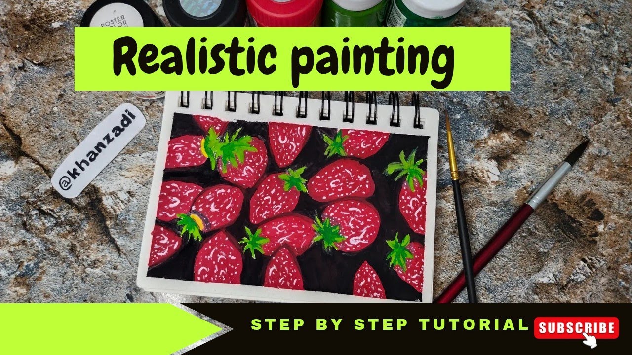 How to paint strawberries tutorial | easy strawberries realistic ...