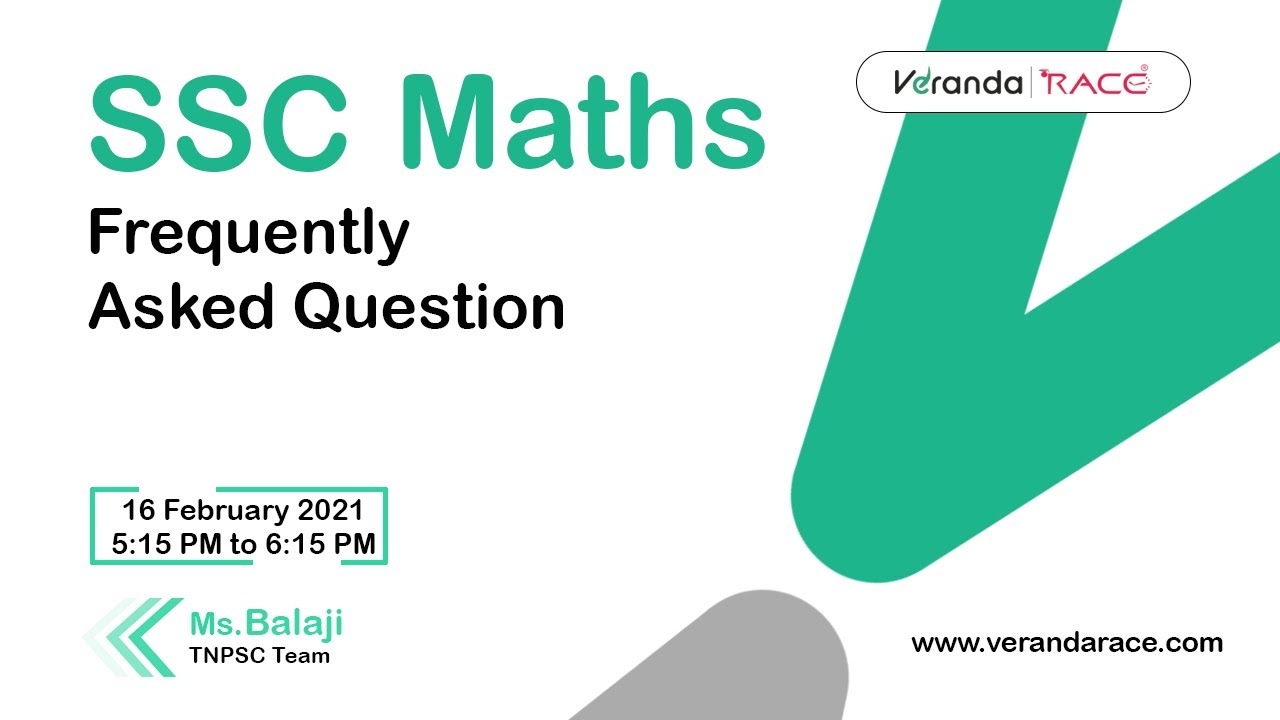 SSC Maths Frequently asked questions | SSC | Veranda Race - YouTube