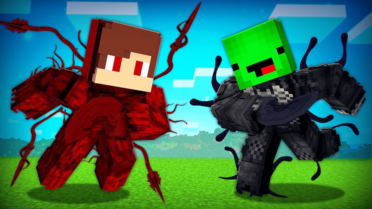 CARNAGE Symbiote JJ vs VENOM Symbiote Mikey in Minecraft - Maizen JJ ...