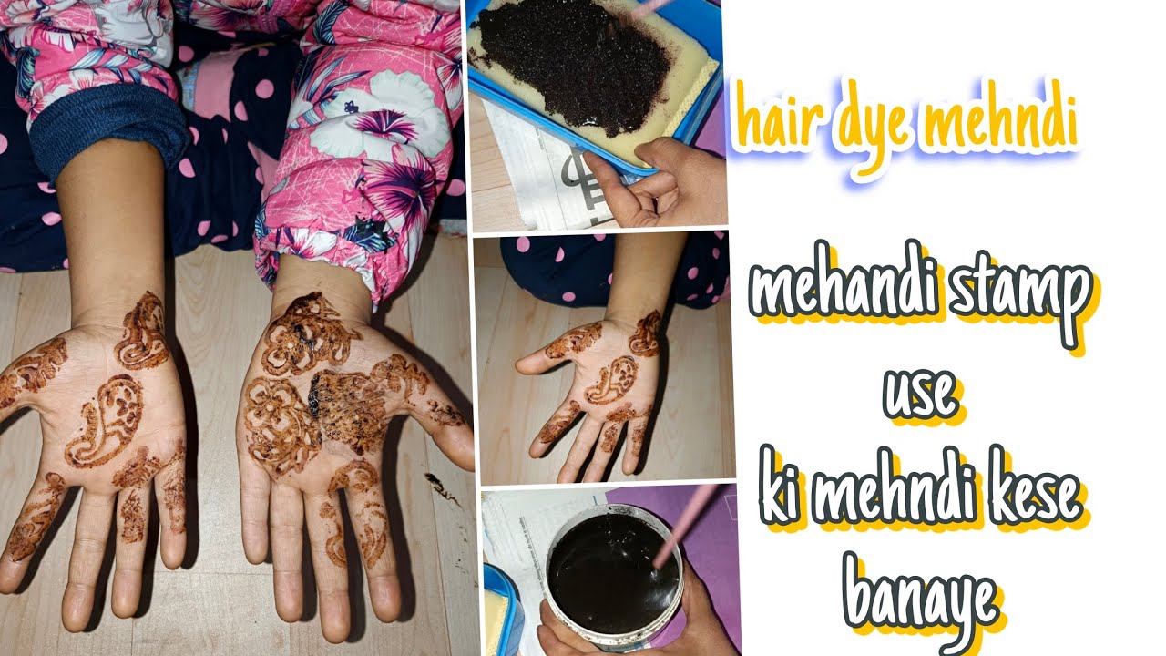 hair dye mehndi se thappa kese lagate h | mehandi stamps use #mehndi # ...