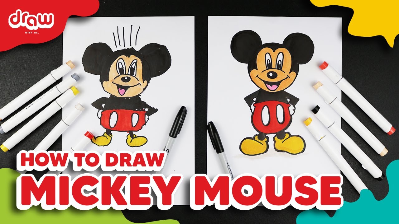 How to Draw Mickey Mouse - YouTube